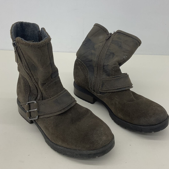 Clarks | Shoes | Clarks Brown Leather Biker Boots Womens 8 | Poshmark